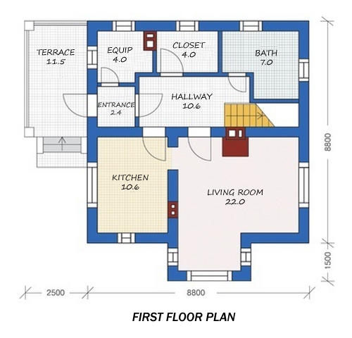 VILLA PLAN 006 - architectural plan of floors - DIGIVILLAPLANS